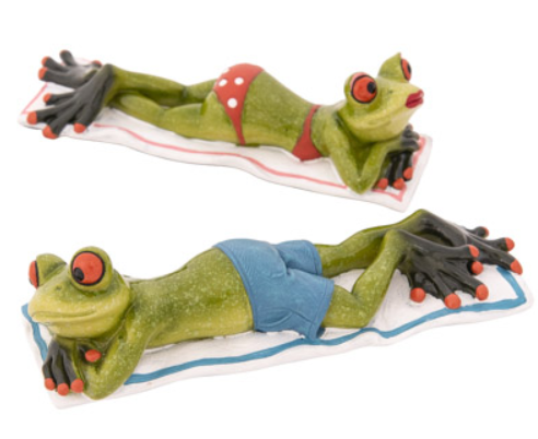 Sunbathing Frog Figurine – Posh Pelican Furniture